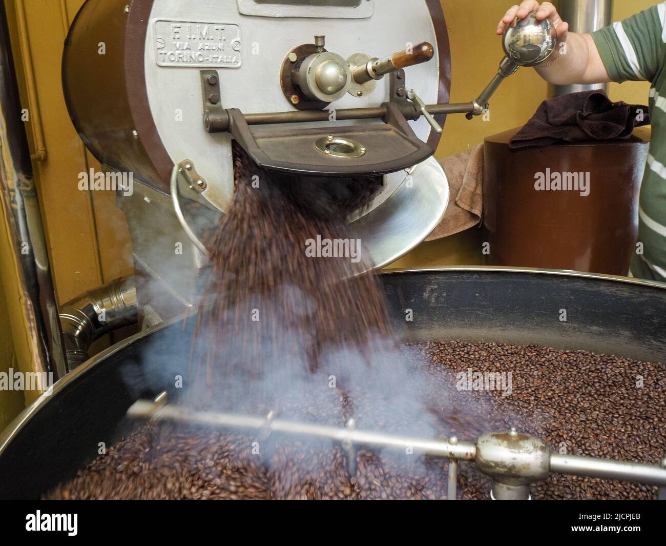 Coffee roasting process raw green hi-res stock photography and images ...