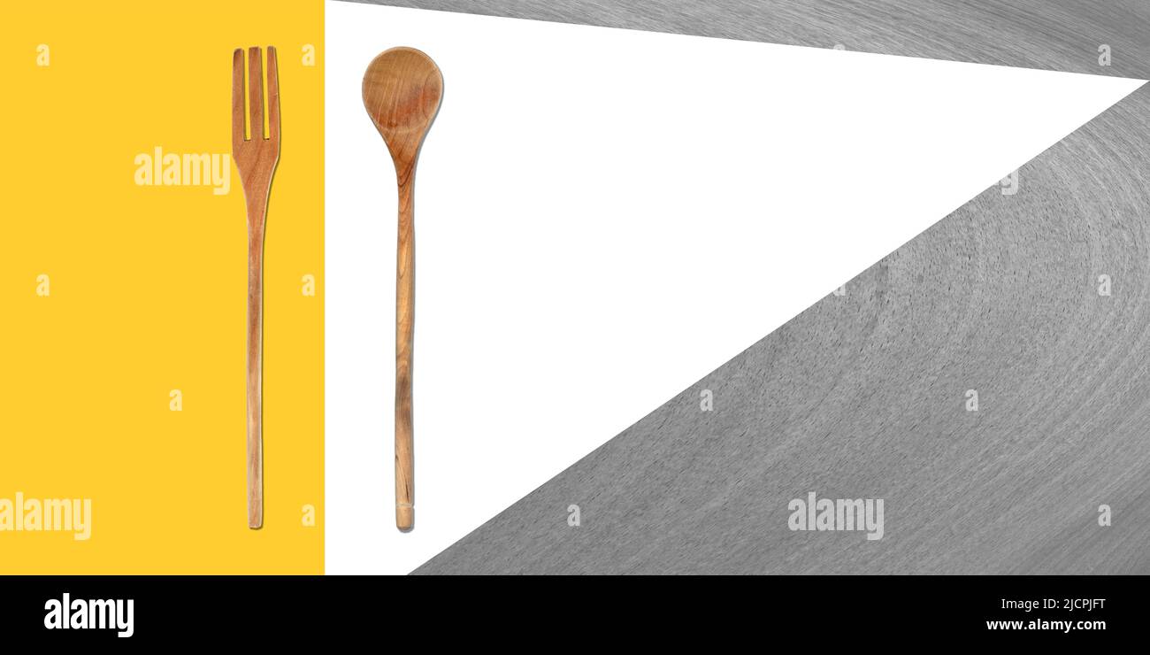 Topview of Set Cooking Wooden Utensils on Light Colored Background ...