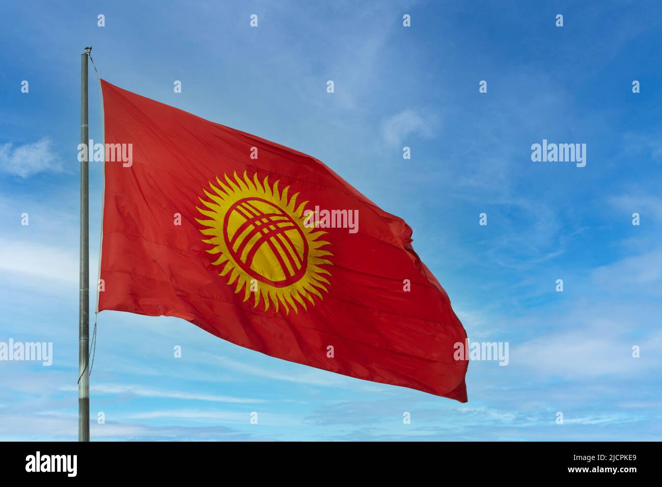 Flag of kyrgyzstan waving hi-res stock photography and images - Alamy