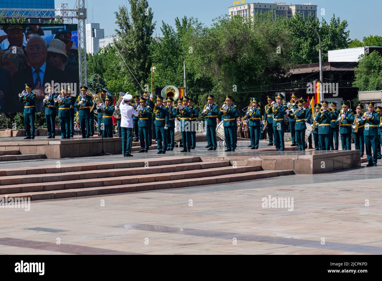 Bishkek, Kyrgyzstan - May 9, 2022: Kyrgyzstan army forces marching ...