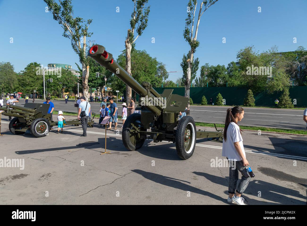Bishkek, Kyrgyzstan - May 9, 2022: Old Soviet Union howitzer on a ...