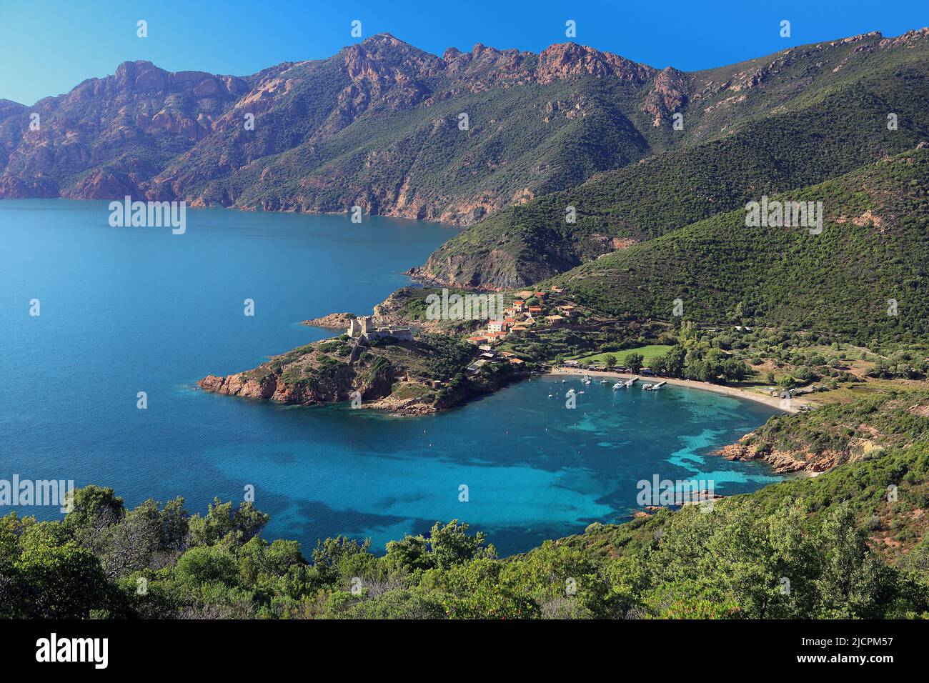 France, Corsica Landscape of the Gulf of Girolata, and the Scandola ...