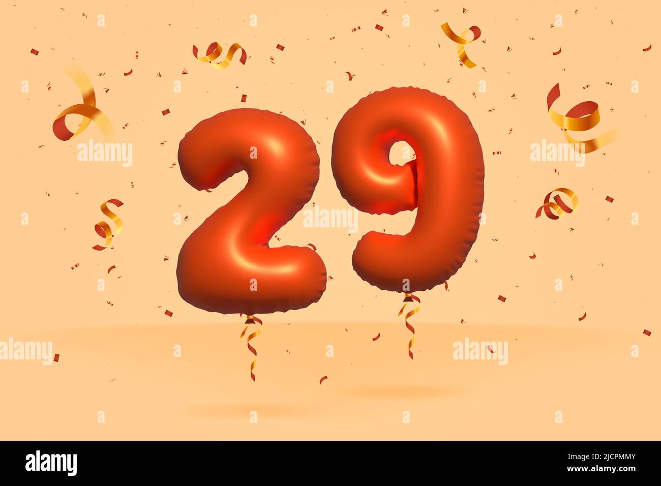 3d number 29 Sale off discount promotion made of realistic confetti ...