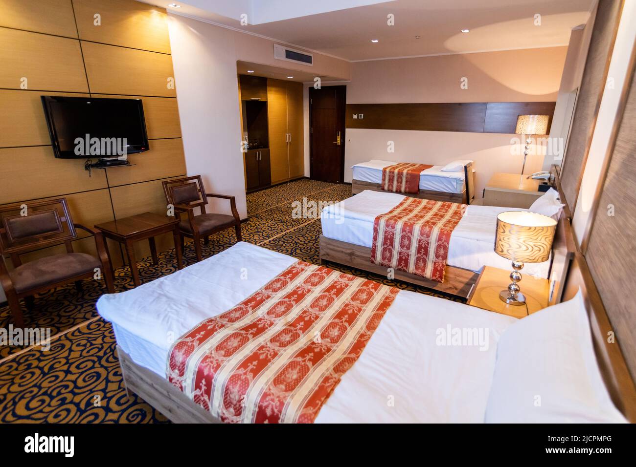Standard Twin Room in hotel Stock Photo - Alamy