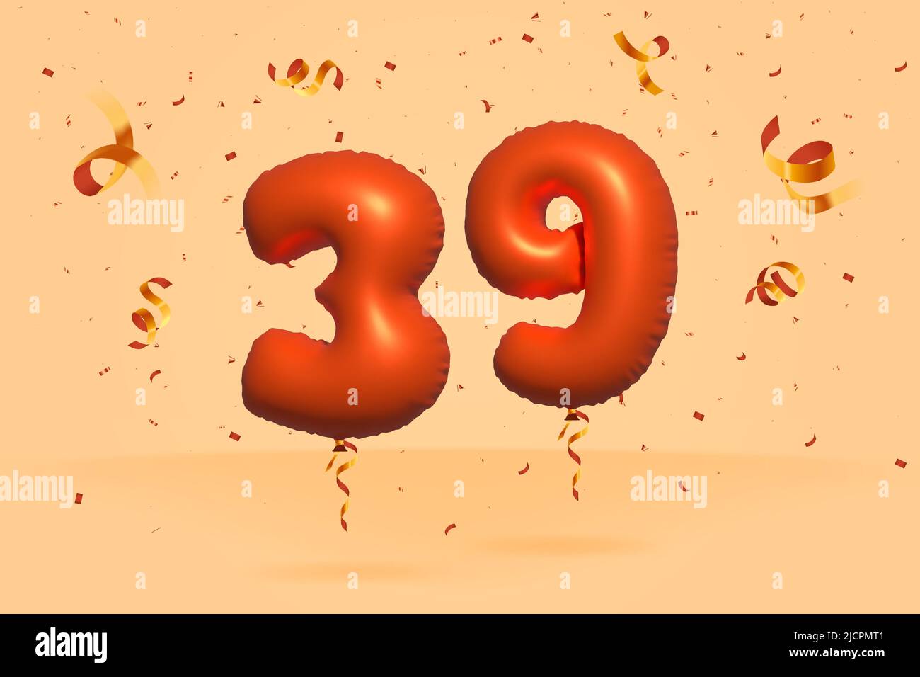 3d number 39 Sale off discount promotion made of realistic confetti ...