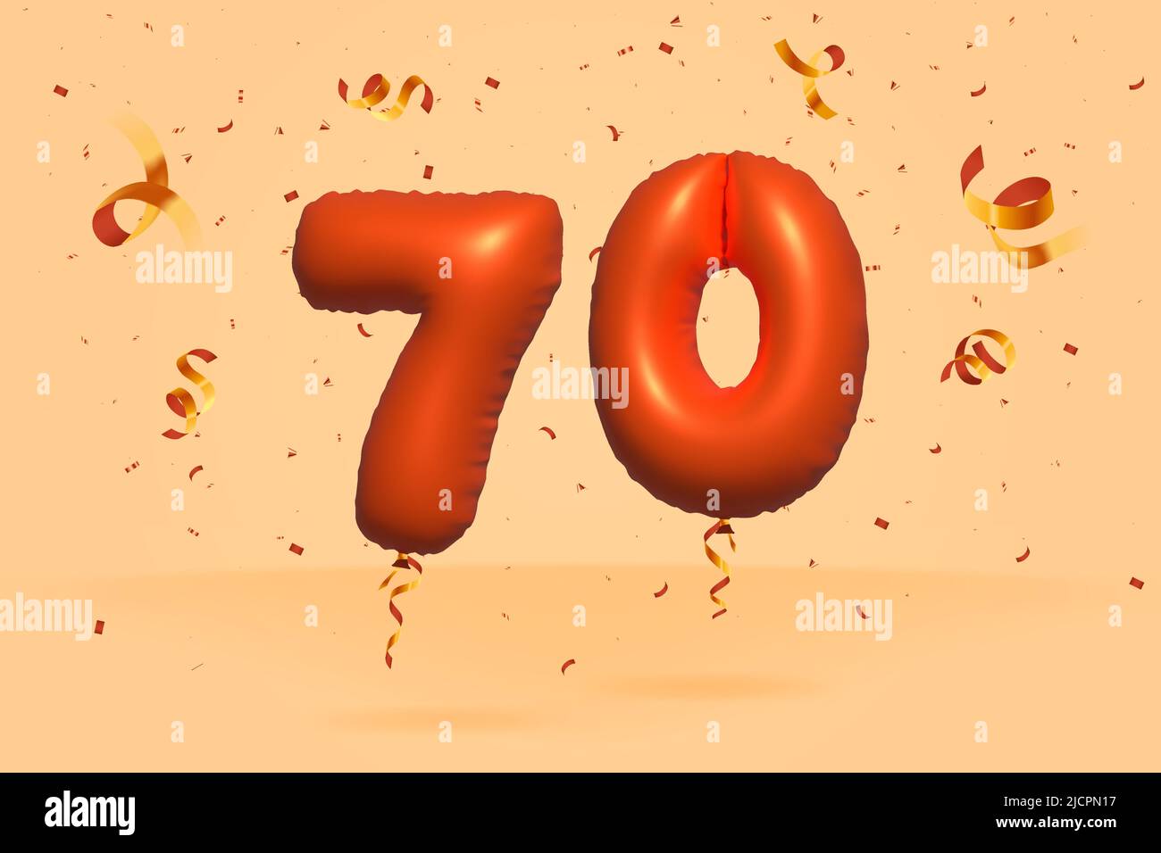 3d number 70 Sale off discount promotion made of realistic confetti ...
