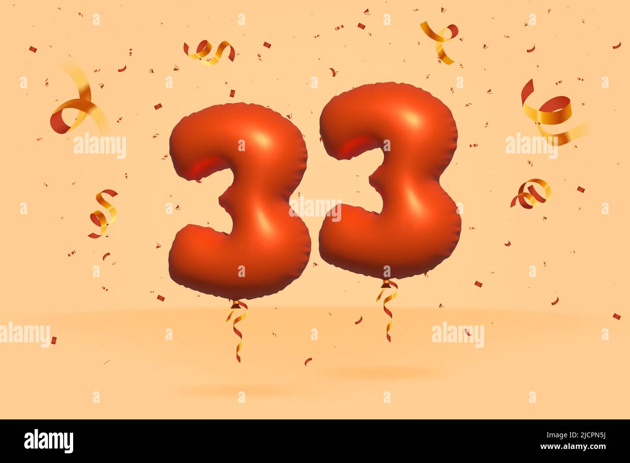 3d number 33 Sale off discount promotion made of realistic confetti ...
