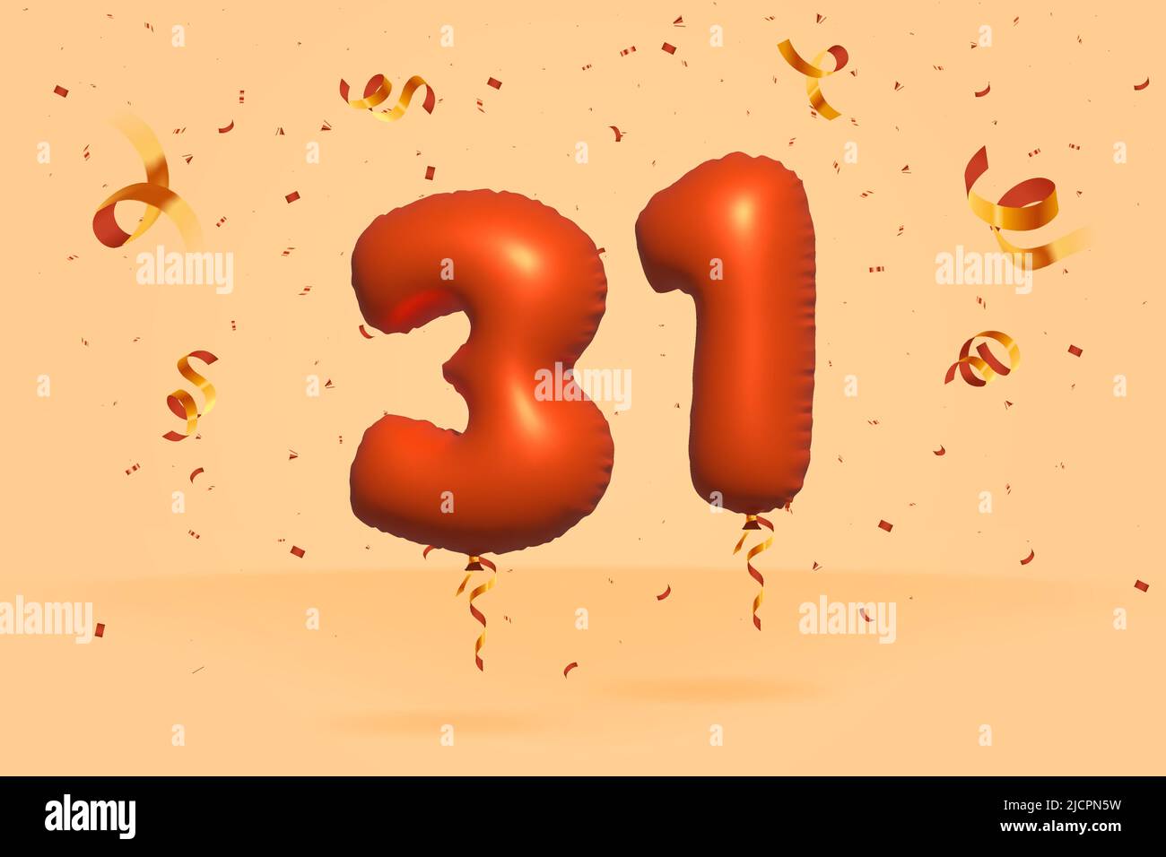 3d number 31 Sale off discount promotion made of realistic confetti ...