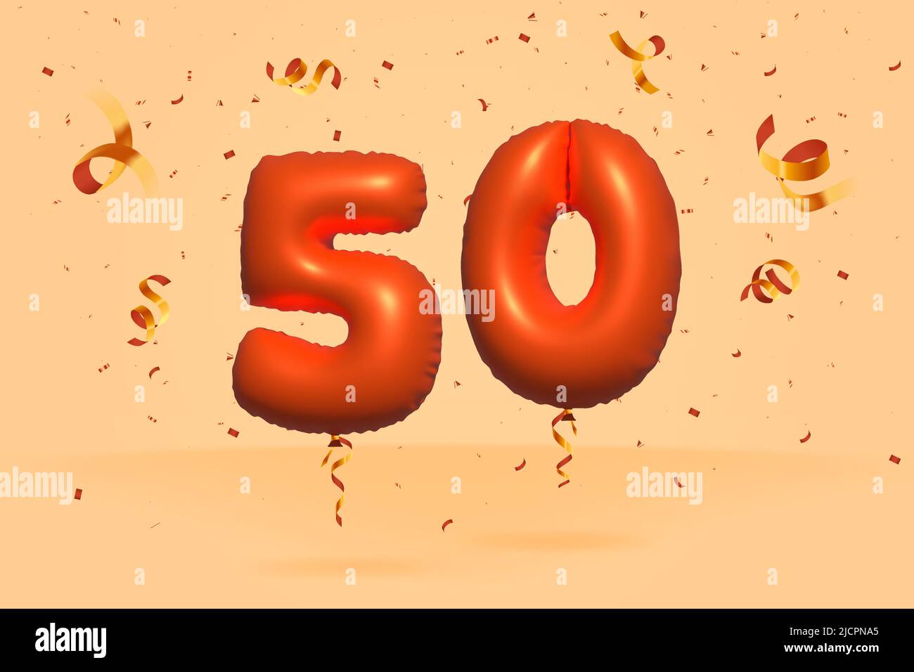 3d number 50 Sale off discount promotion made of realistic confetti ...
