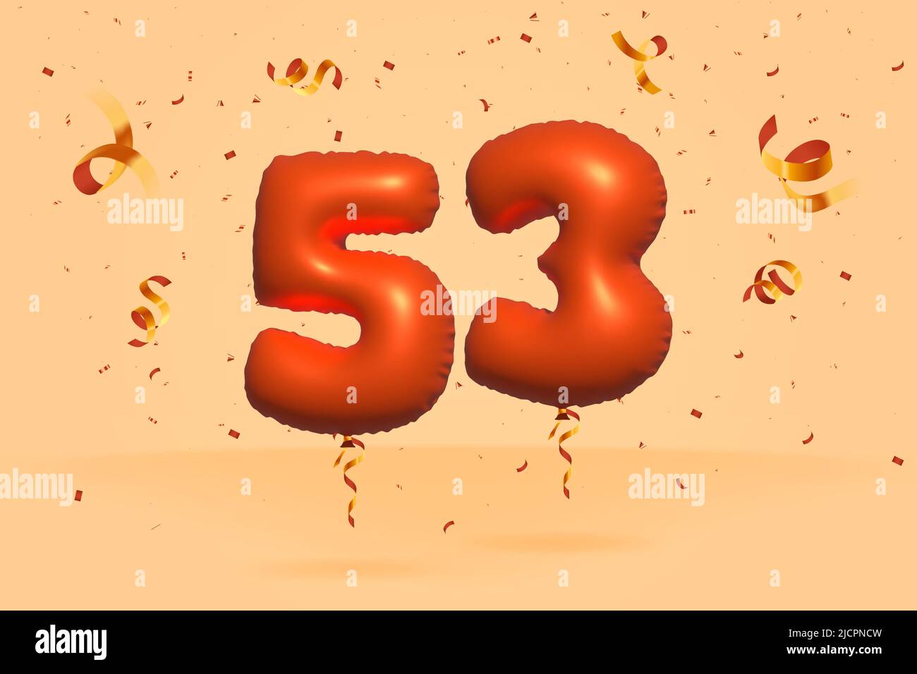 3d number 53 Sale off discount promotion made of realistic confetti ...