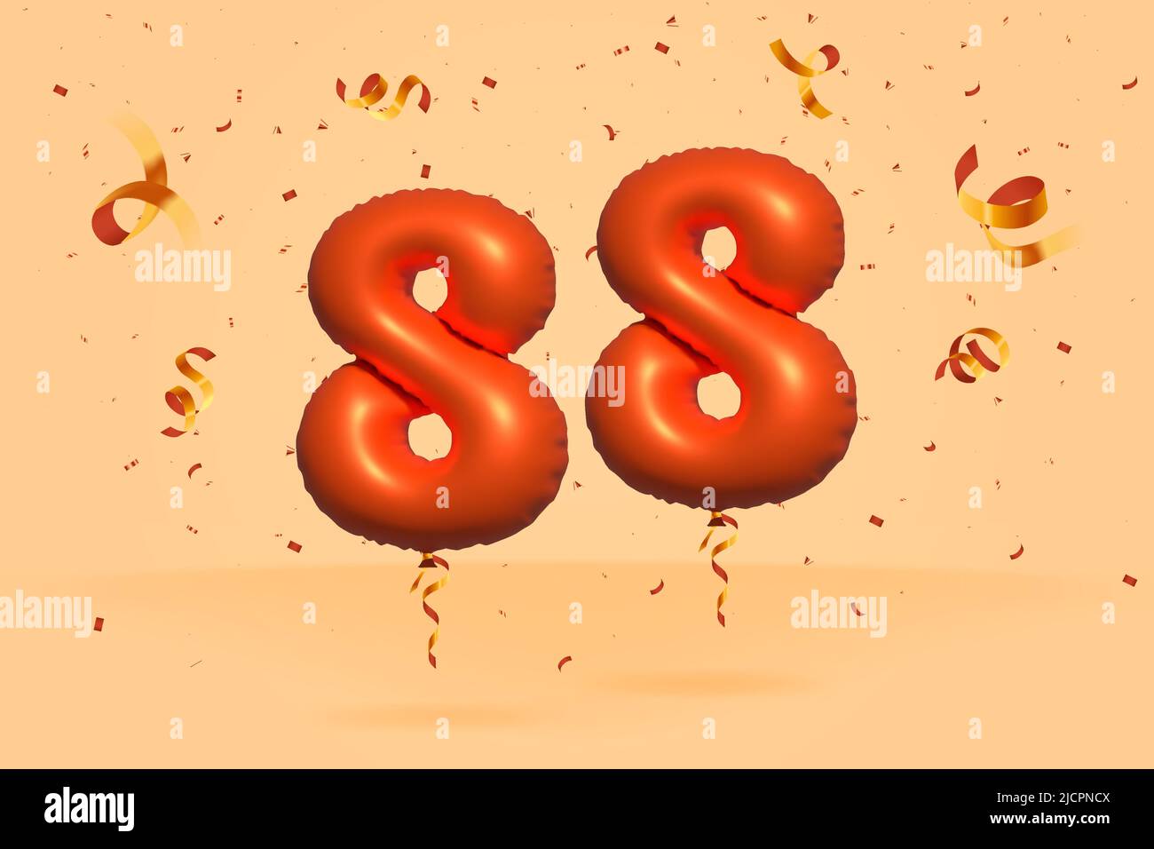 3d number 88 Sale off discount promotion made of realistic confetti ...