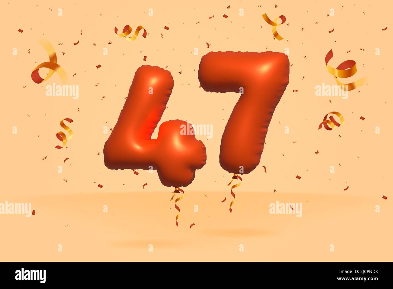 3d number 47 Sale off discount promotion made of realistic confetti ...