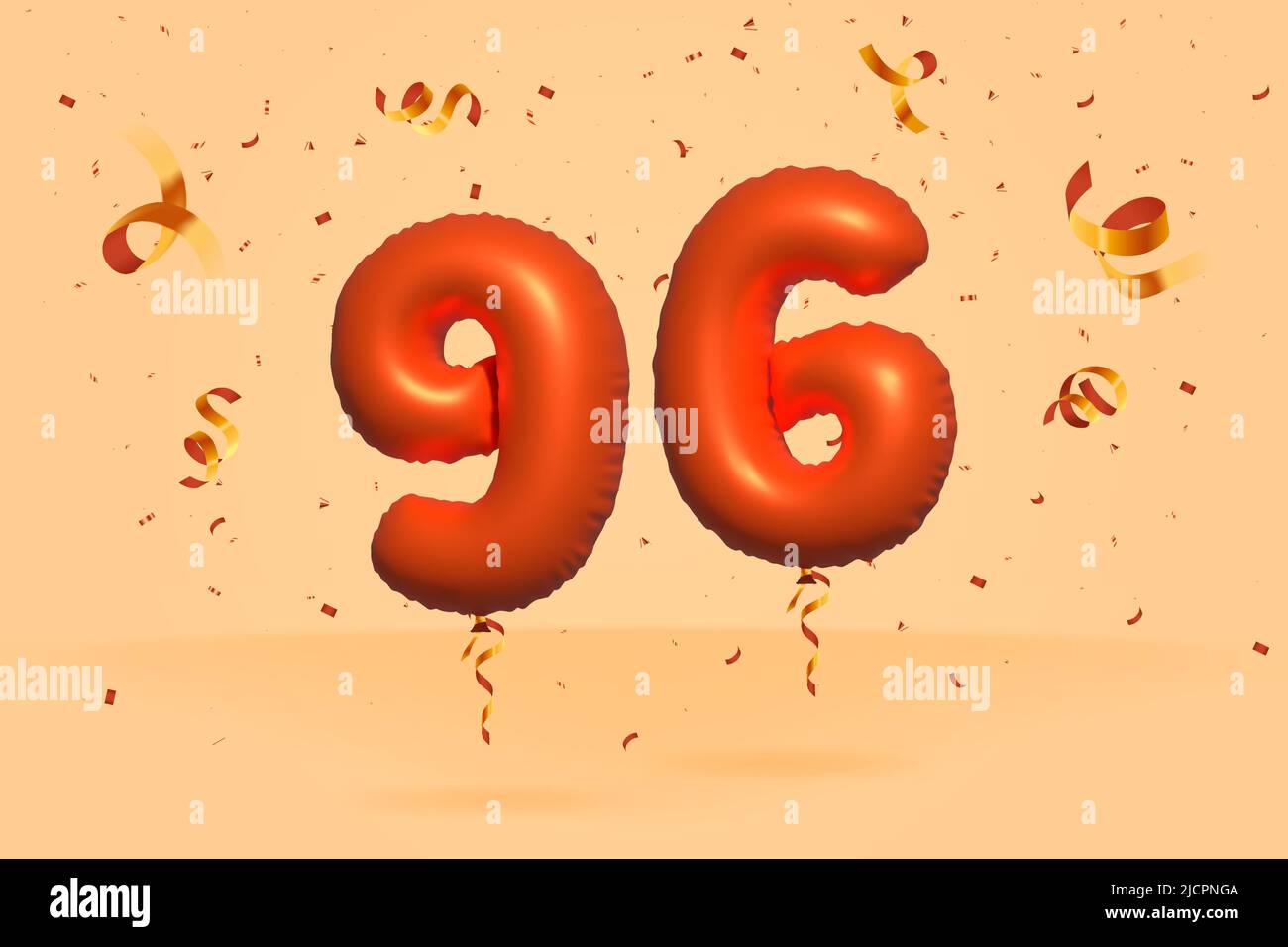 3d number 96 Sale off discount promotion made of realistic confetti ...