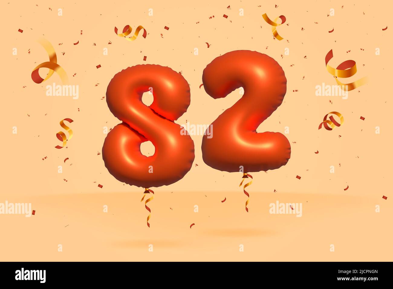 3d number 82 Sale off discount promotion made of realistic confetti ...