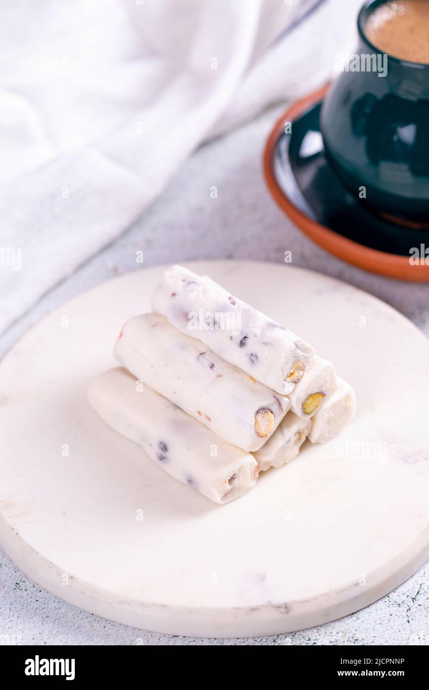 Turkish delight with pistachio milk. Turkish delight with milk flavor ...