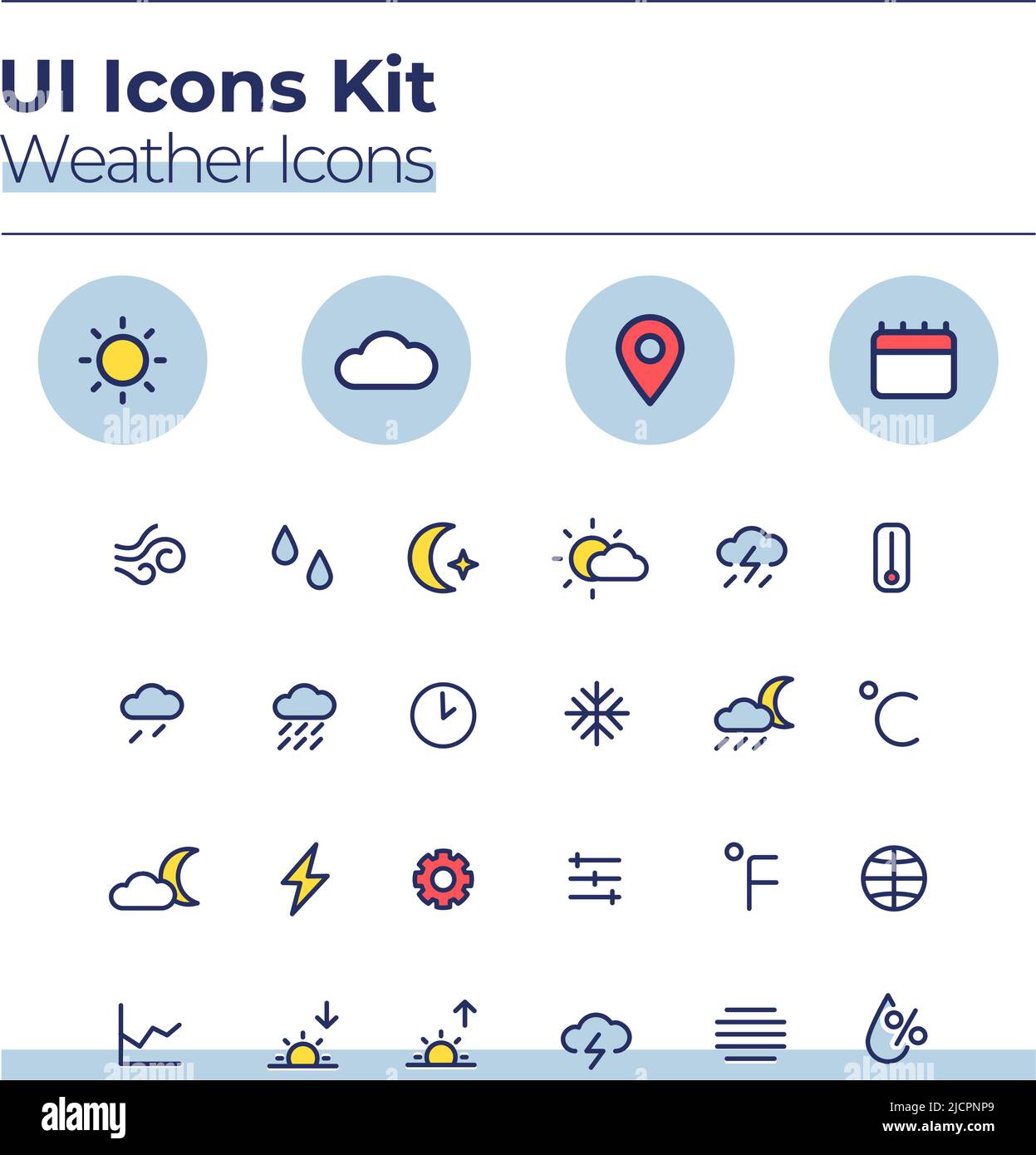 Weather UI icons kit Stock Vector Image & Art - Alamy