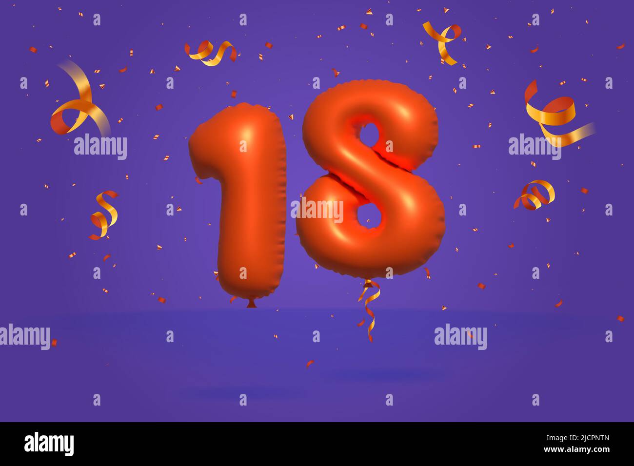 3d number 18 Sale off discount promotion made of realistic confetti ...