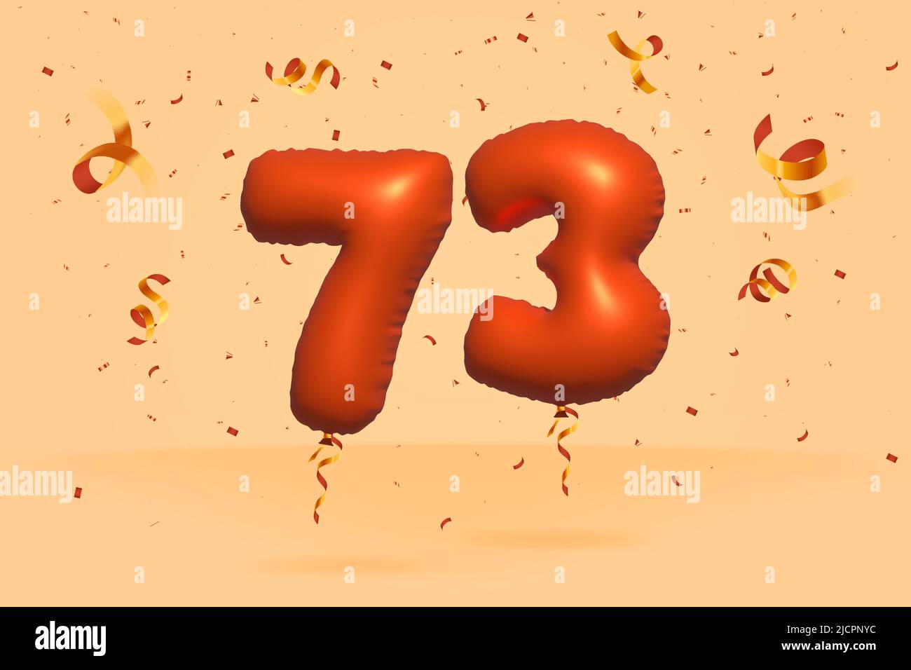 3d number 73 Sale off discount promotion made of realistic confetti ...