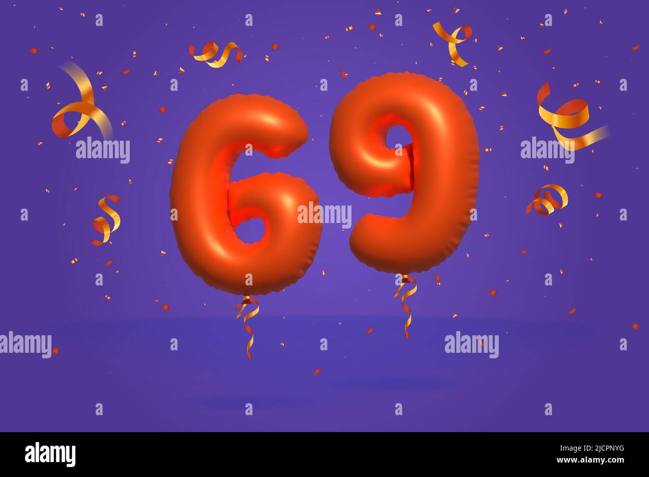 3d number 69 Sale off discount promotion made of realistic confetti ...