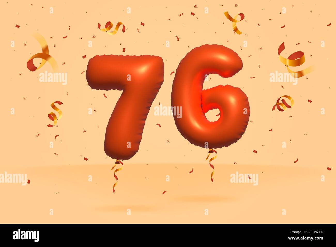 3d number 76 Sale off discount promotion made of realistic confetti ...