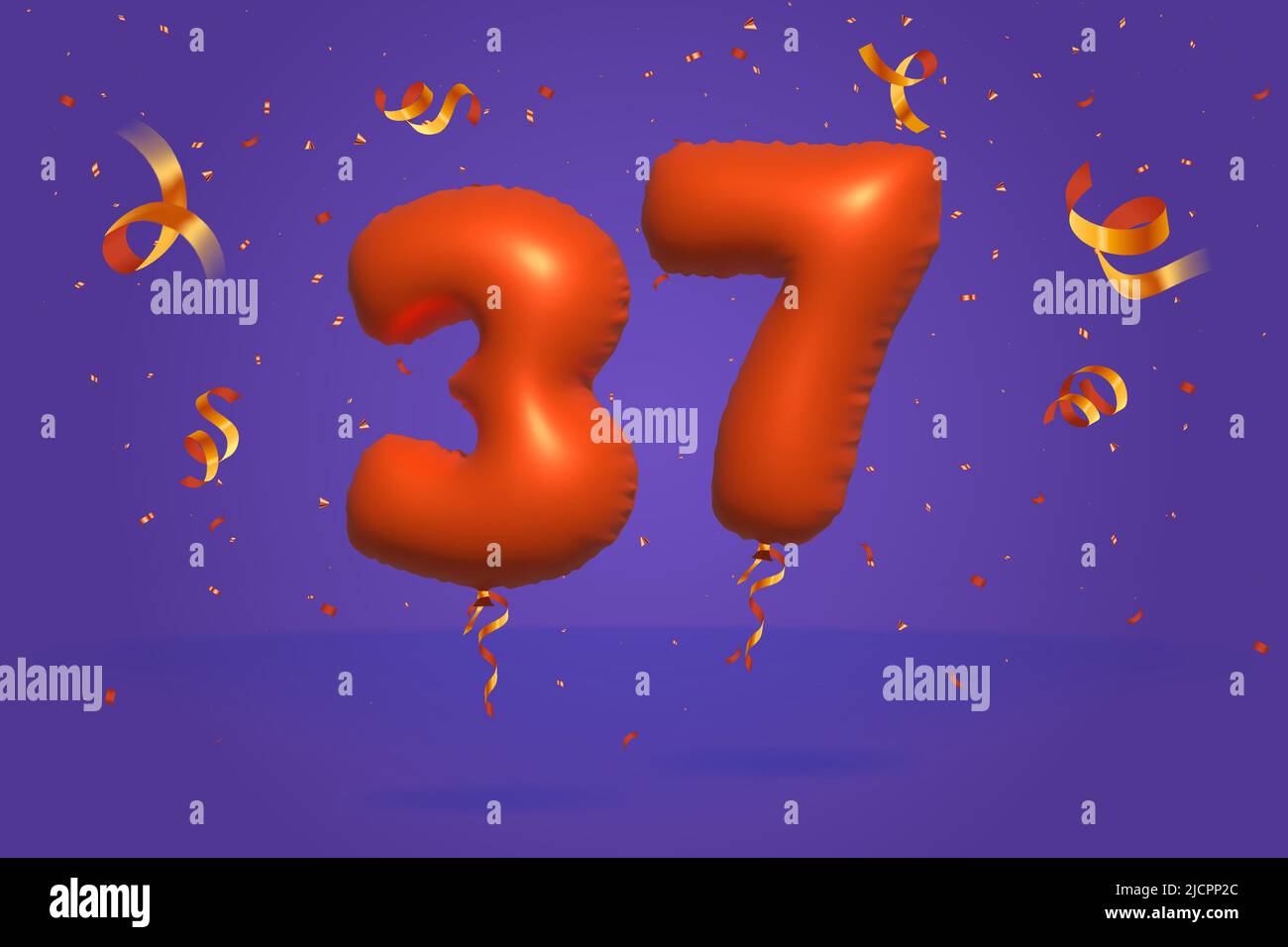 3d number 37 Sale off discount promotion made of realistic confetti ...