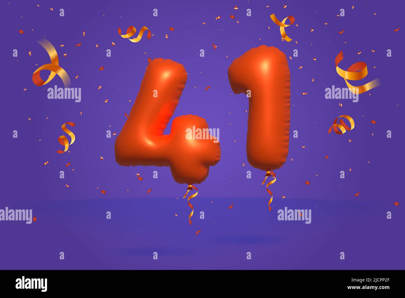 3d number 41 Sale off discount promotion made of realistic confetti ...