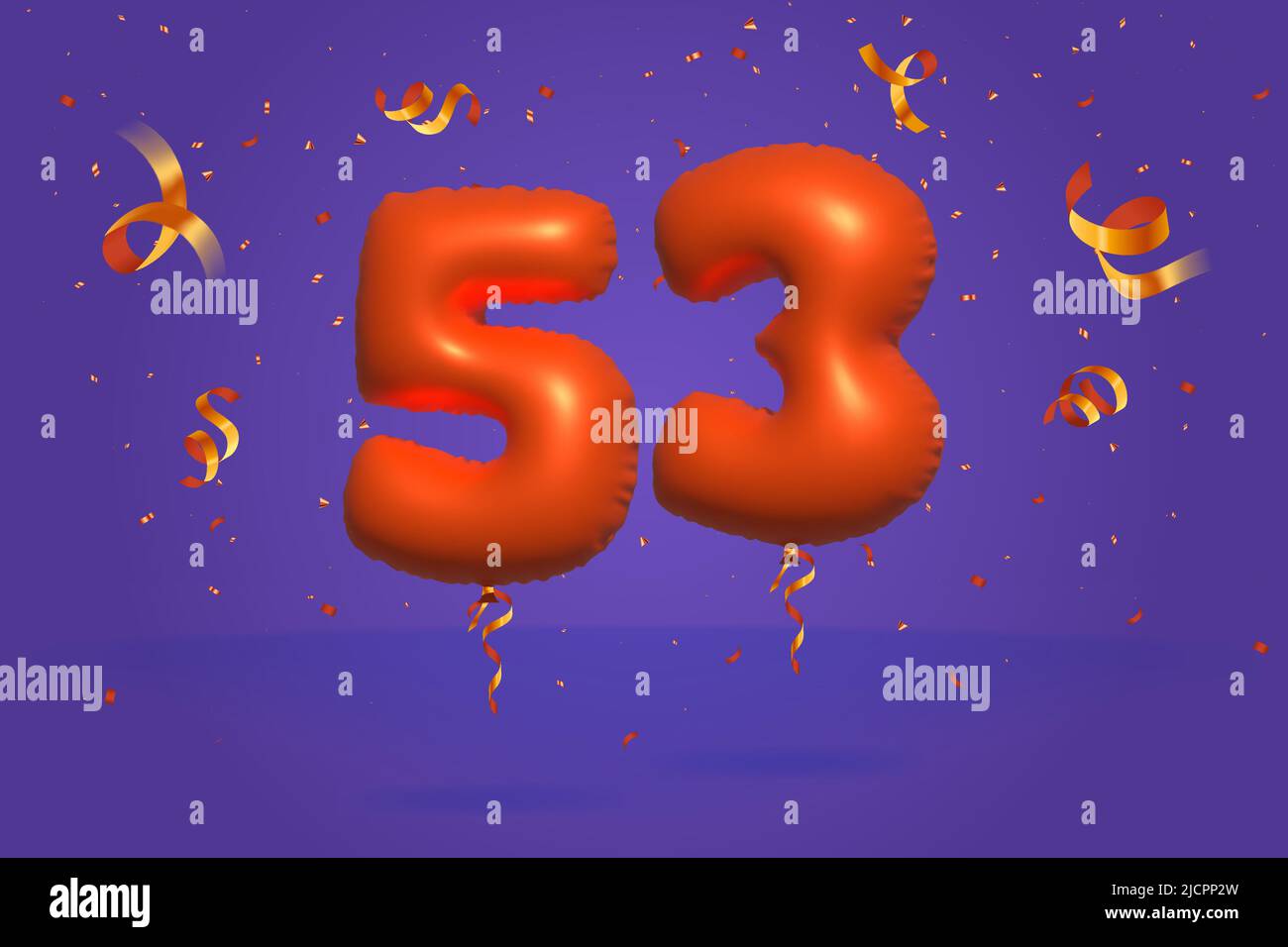 3d number 53 Sale off discount promotion made of realistic confetti ...