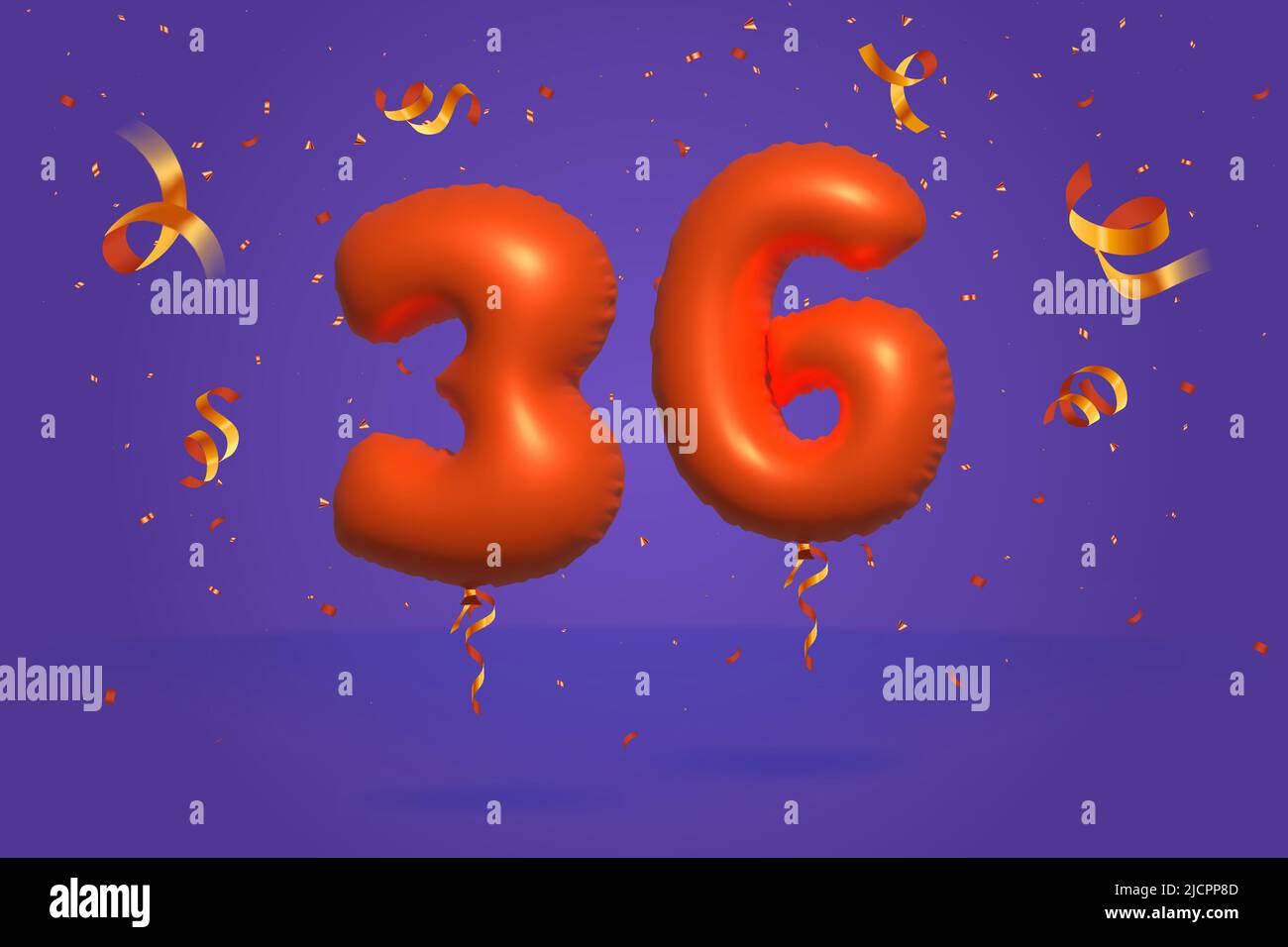 3d number 36 Sale off discount promotion made of realistic confetti ...