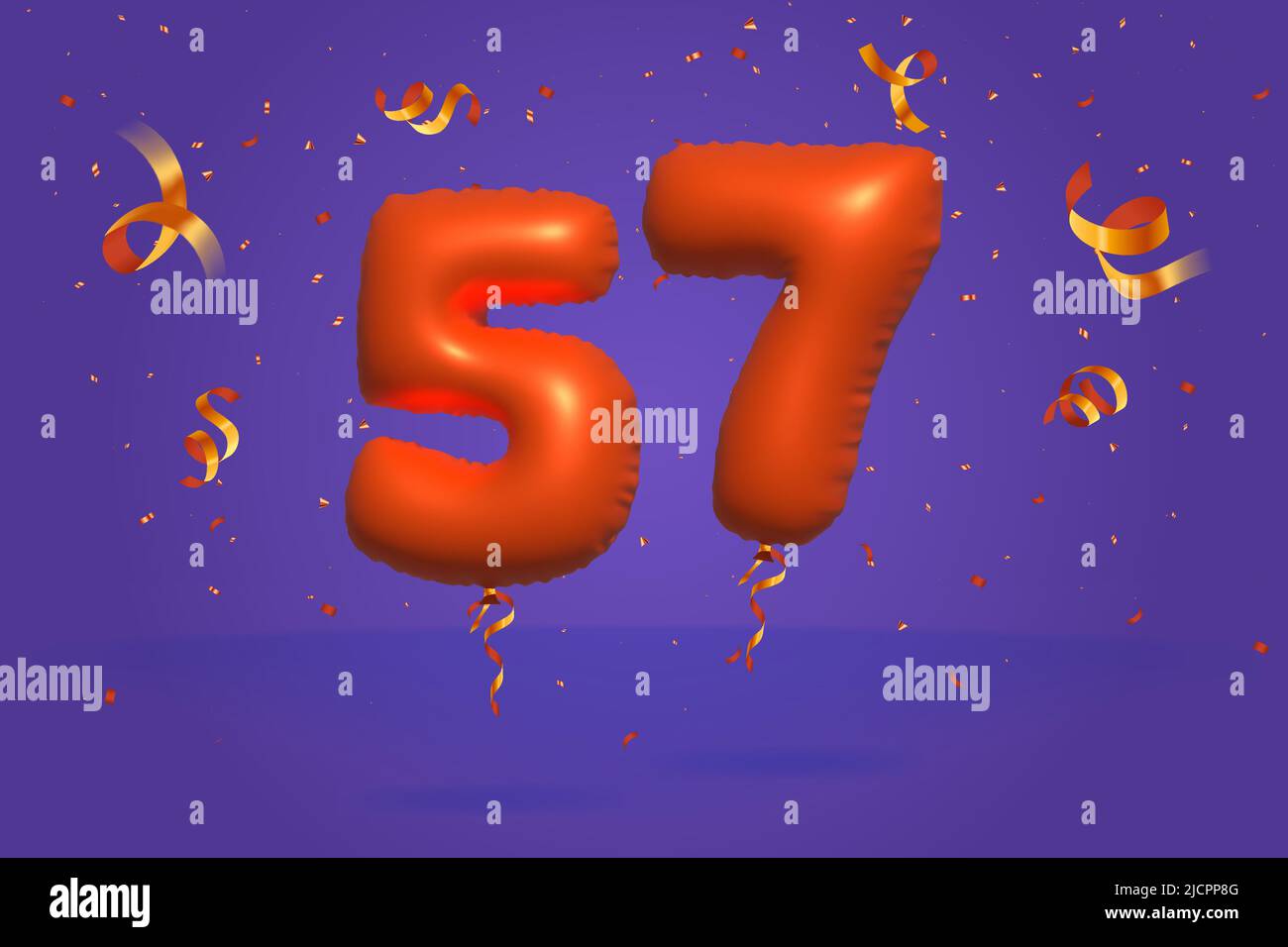 3d number 57 Sale off discount promotion made of realistic confetti ...