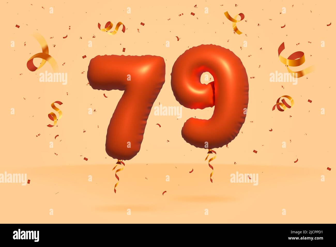 3d number 79 Sale off discount promotion made of realistic confetti ...