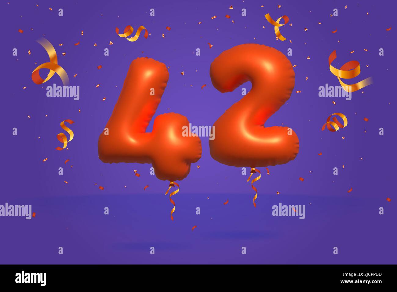 3d number 42 Sale off discount promotion made of realistic confetti ...
