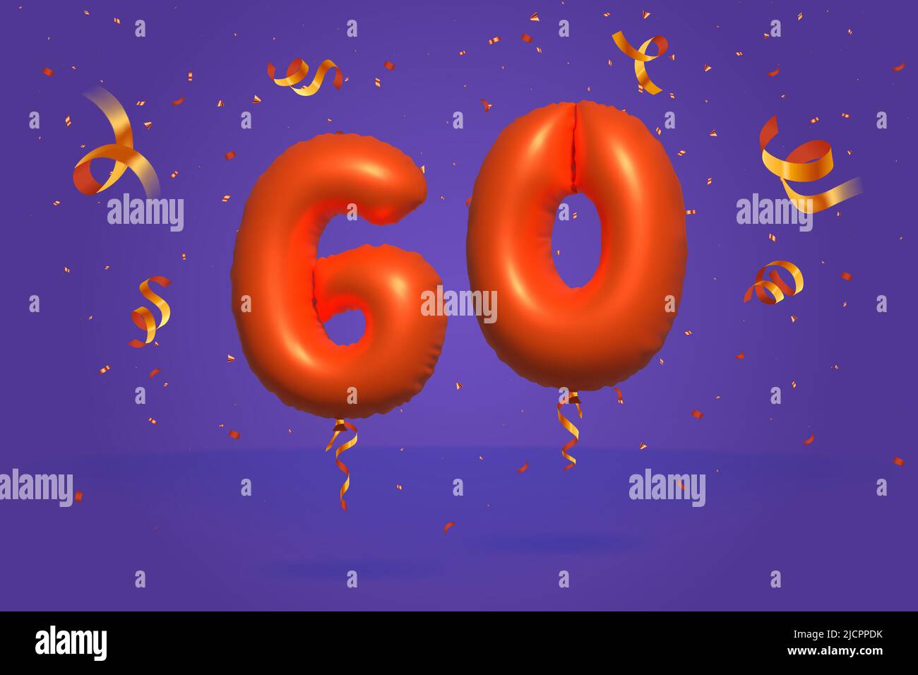 3d number 60 Sale off discount promotion made of realistic confetti ...