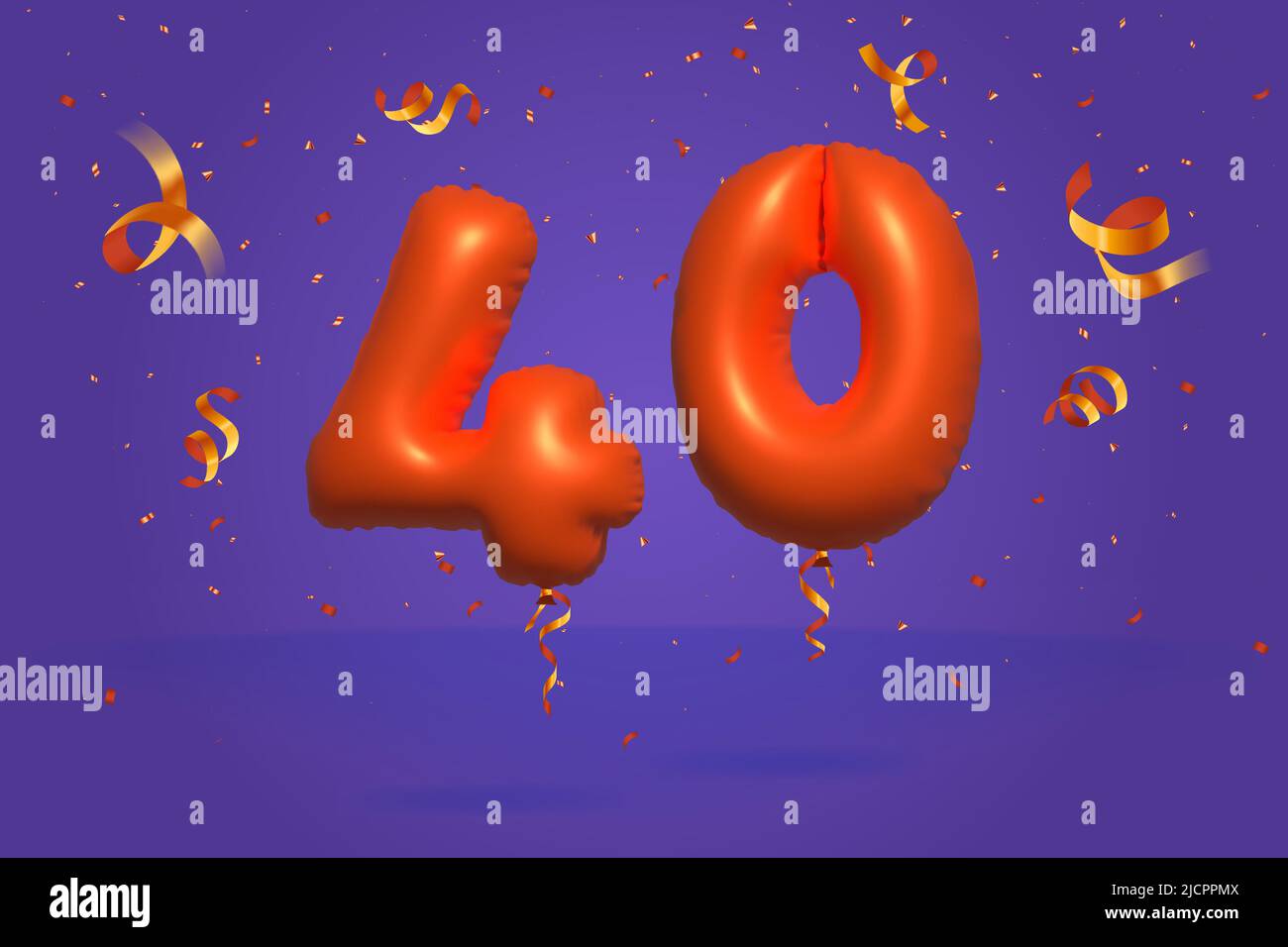 3d number 40 Sale off discount promotion made of realistic confetti ...