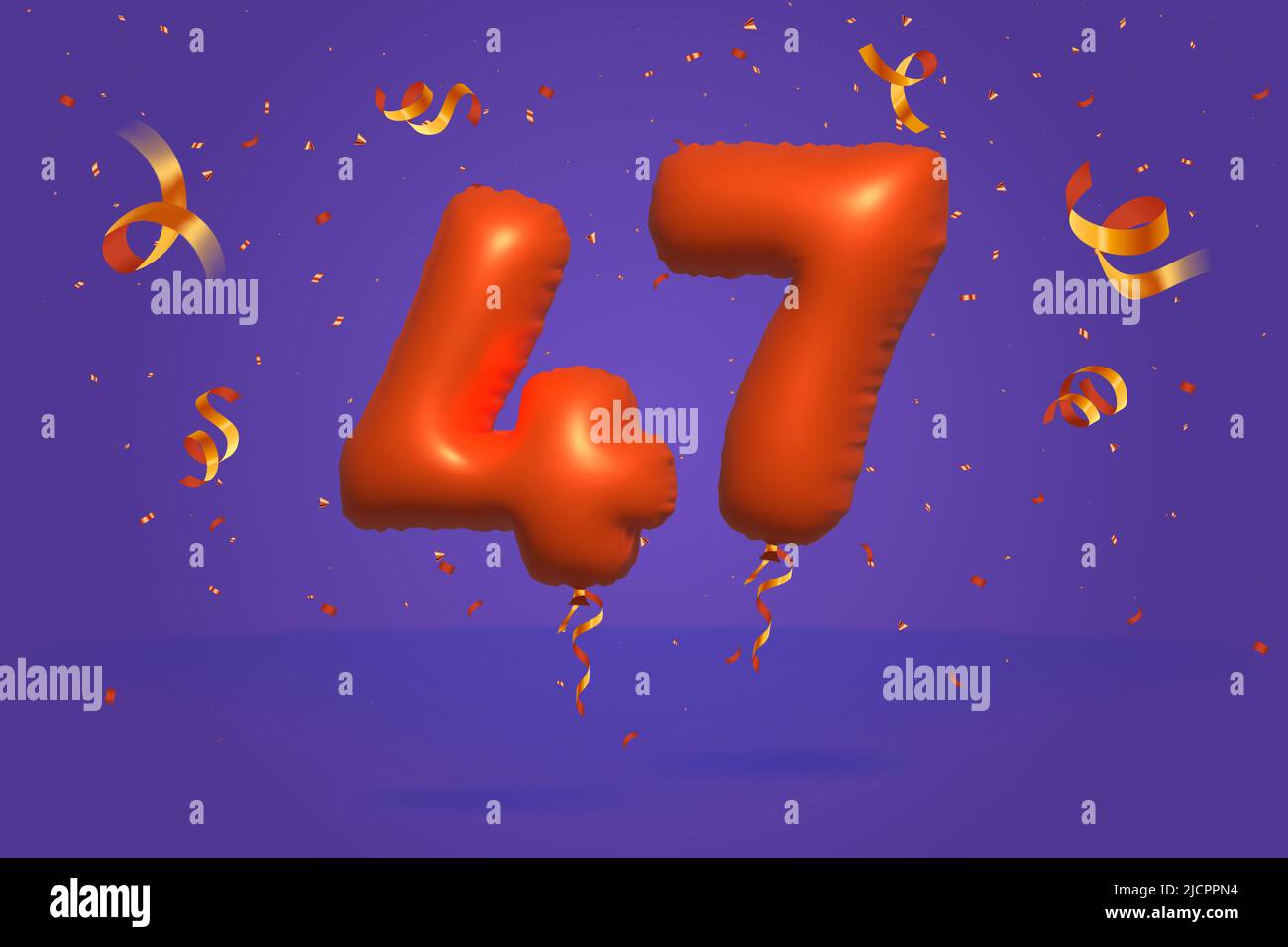 3d number 47 Sale off discount promotion made of realistic confetti ...