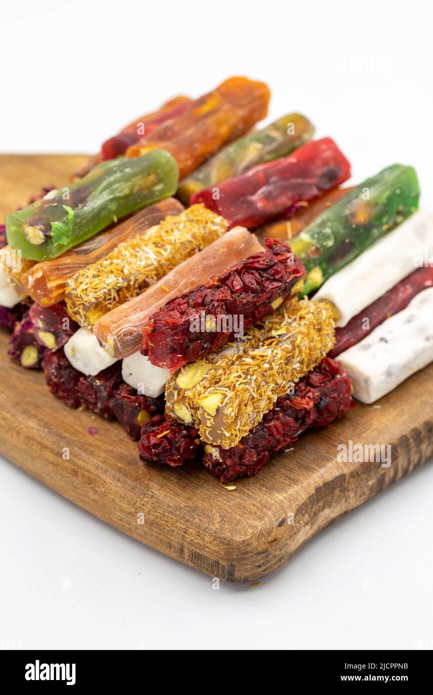 Turkish delight. Assortment of turkish delight isolated on white ...