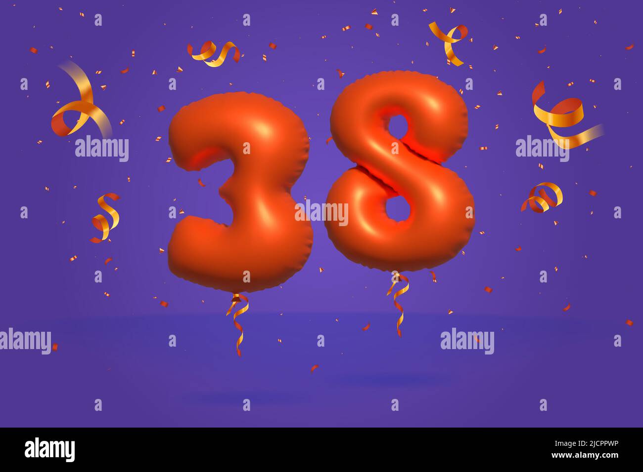 3d number 38 Sale off discount promotion made of realistic confetti ...