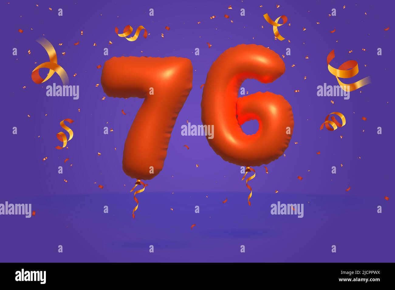 3d number 76 Sale off discount promotion made of realistic confetti ...