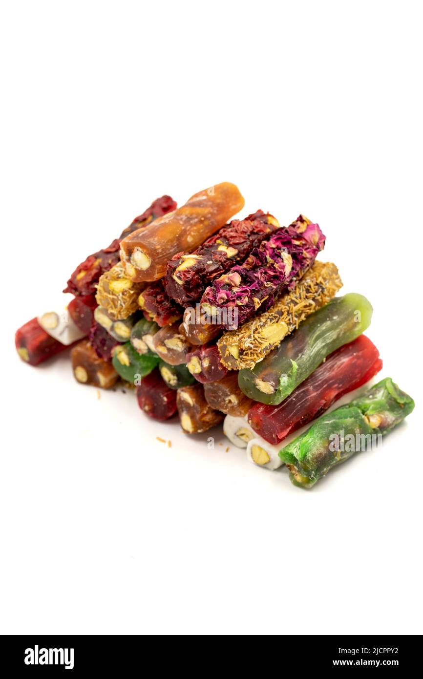 Turkish delight. Assortment of turkish delight isolated on white ...