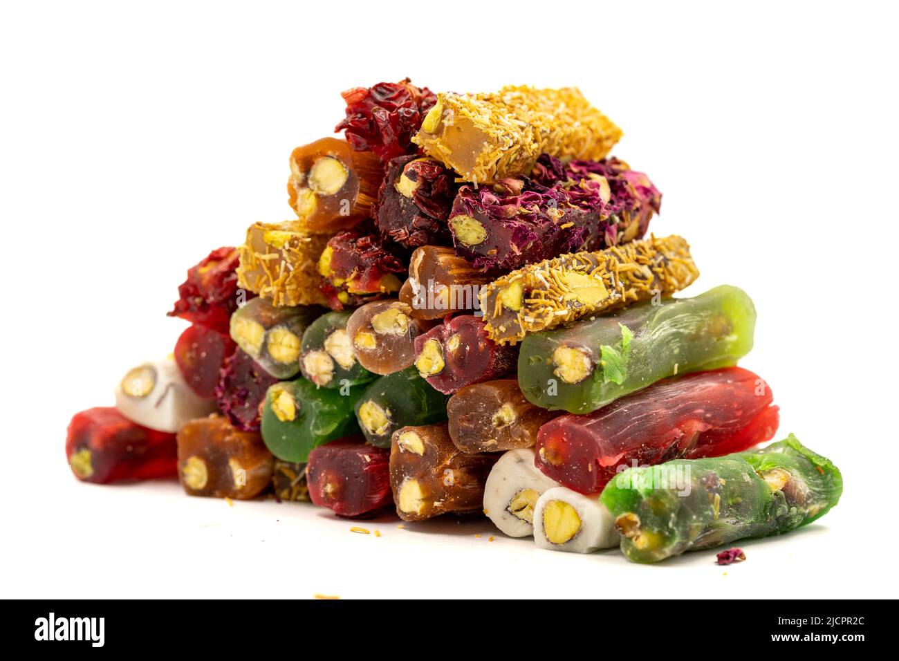 Turkish delight. Assortment of turkish delight isolated on white ...