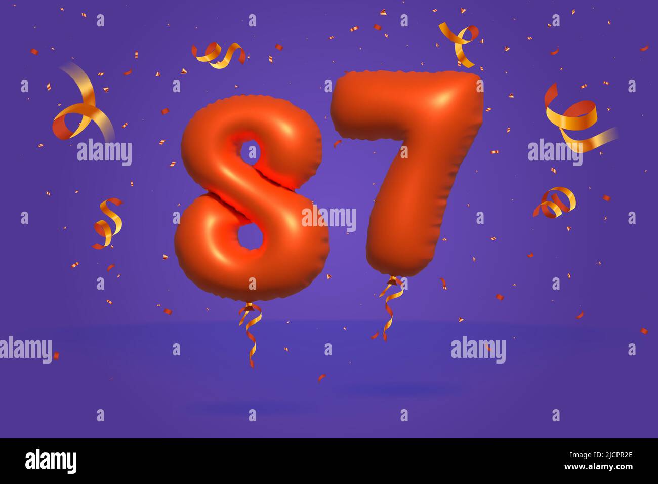 3d number 87 Sale off discount promotion made of realistic confetti ...