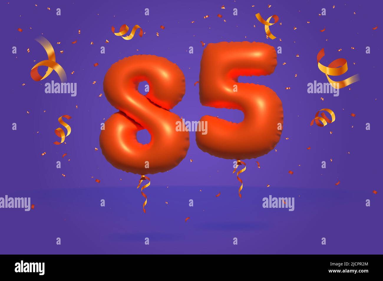3d number 85 Sale off discount promotion made of realistic confetti ...