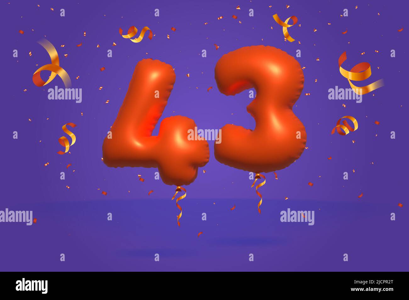 3d number 43 Sale off discount promotion made of realistic confetti ...