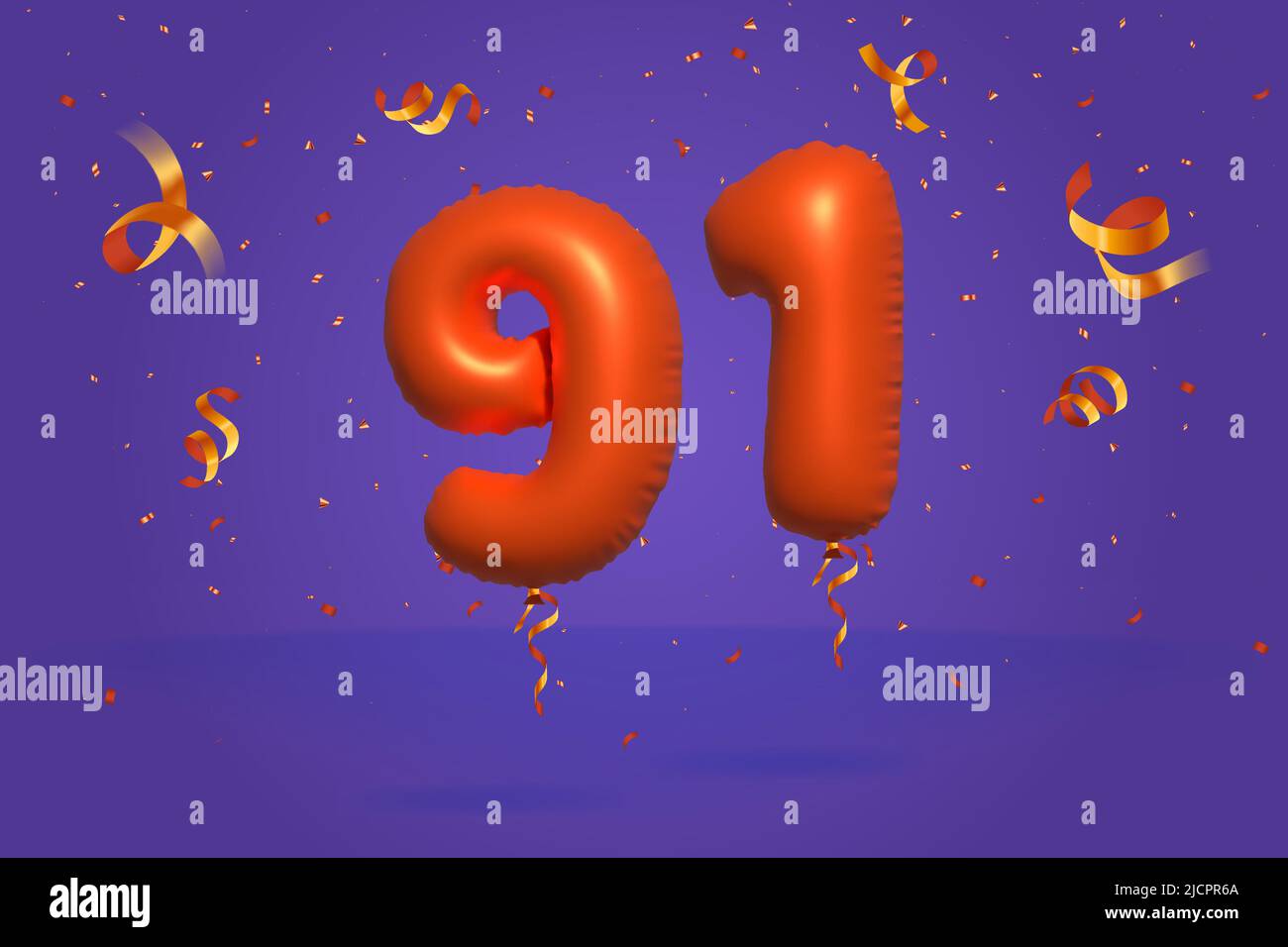 3d number 91 Sale off discount promotion made of realistic confetti ...