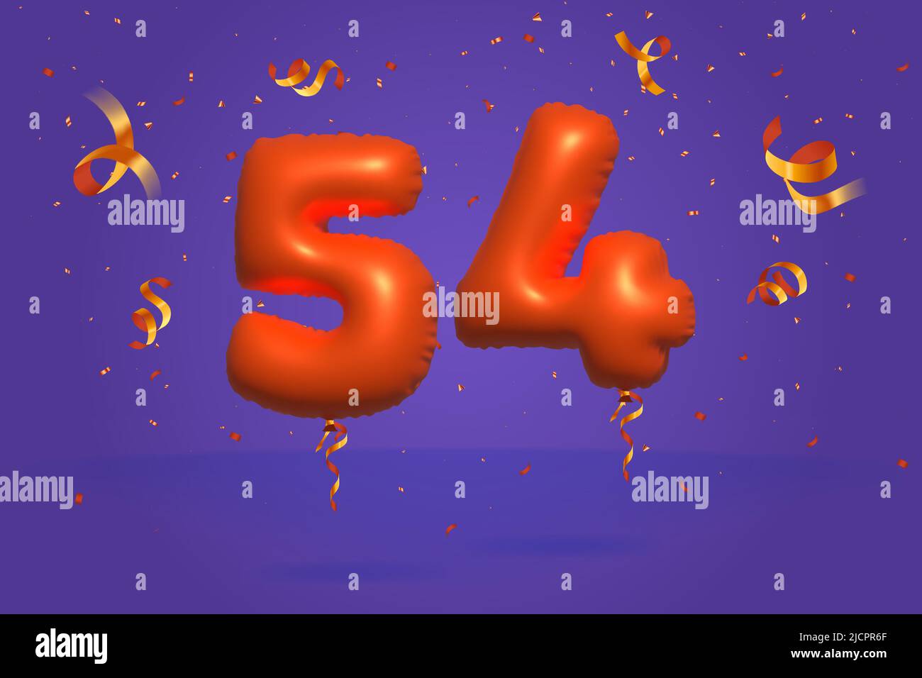 3d number 54 Sale off discount promotion made of realistic confetti ...