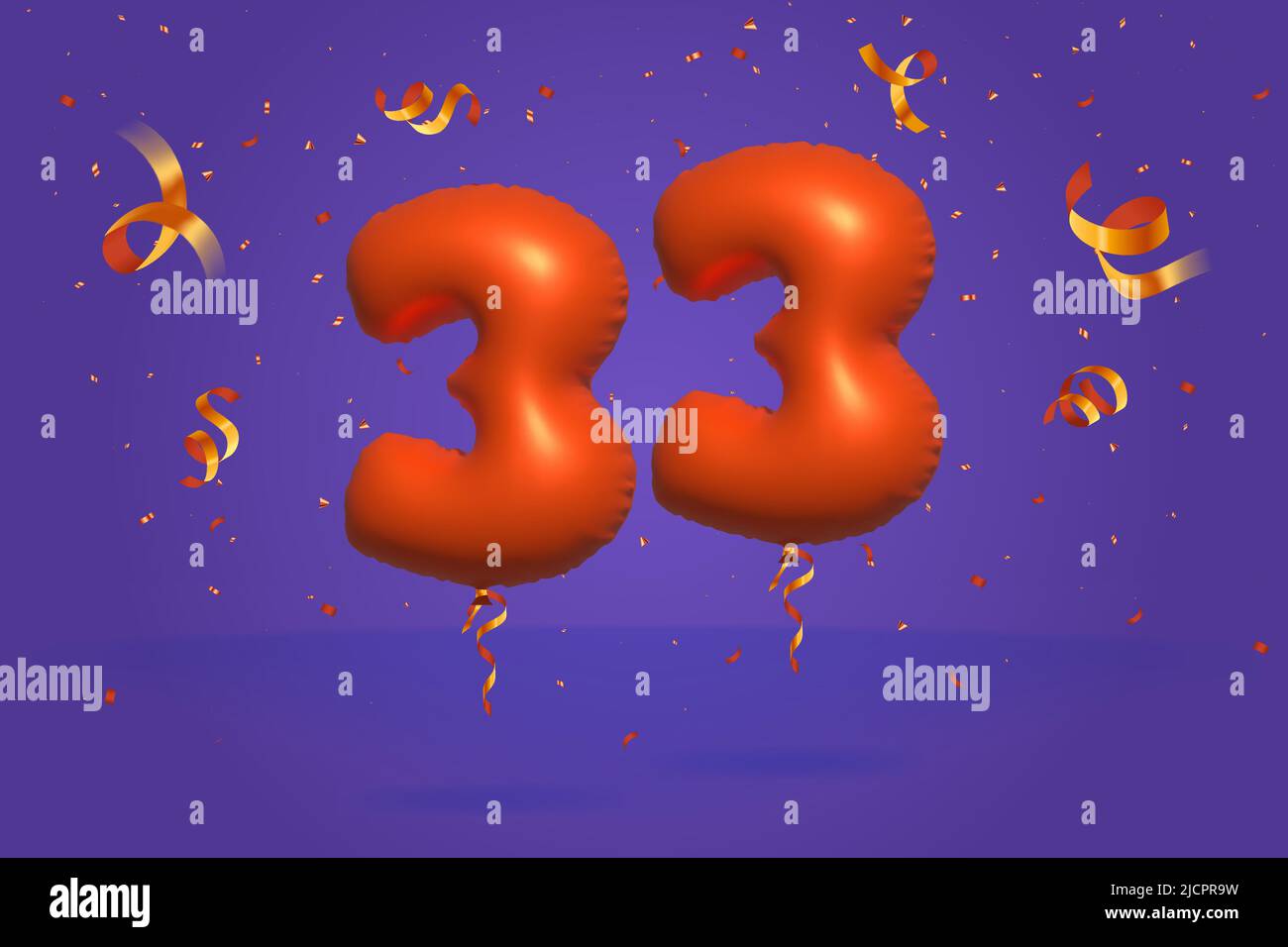 3d number 33 Sale off discount promotion made of realistic confetti ...