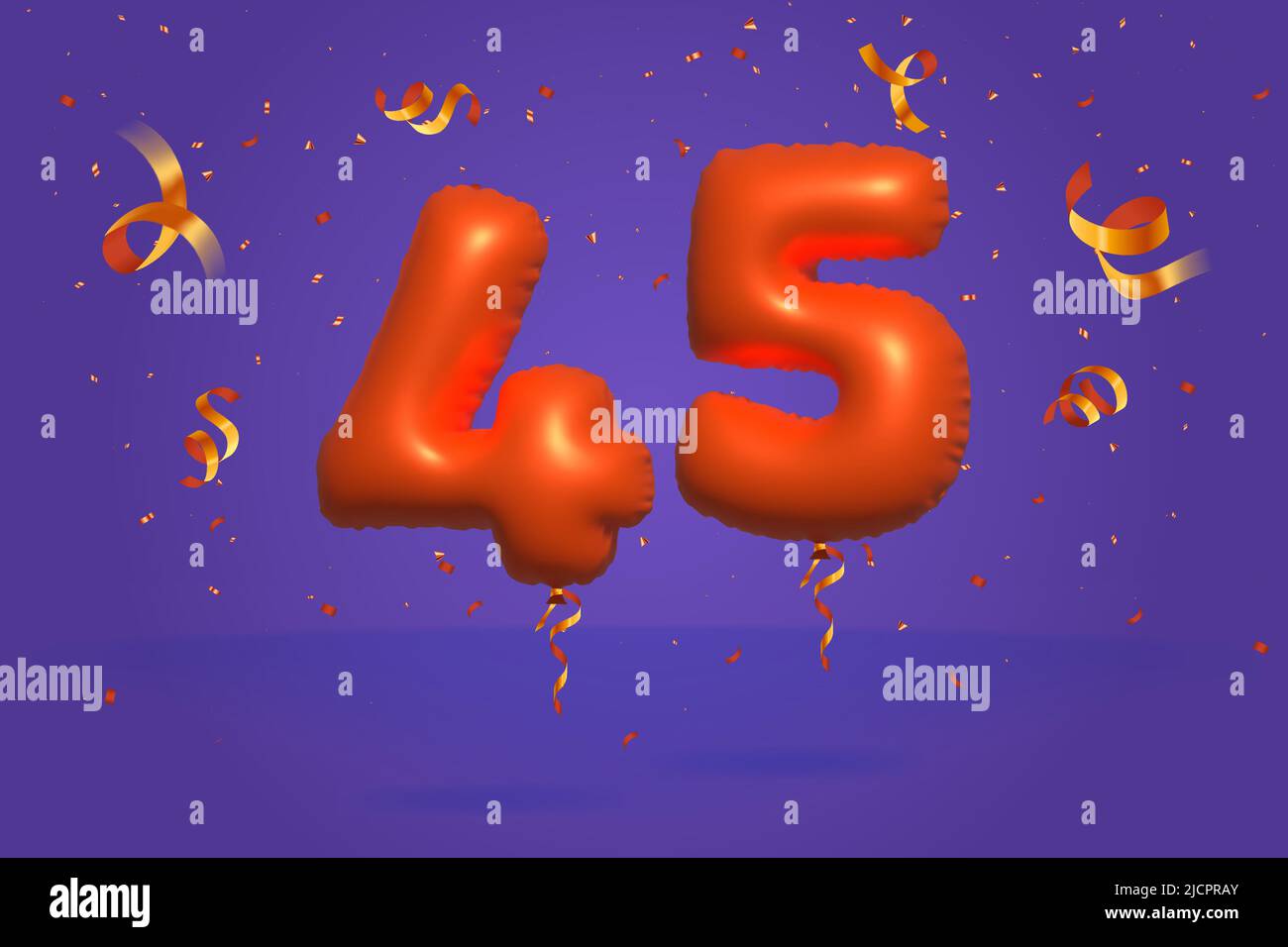 3d number 45 Sale off discount promotion made of realistic confetti ...