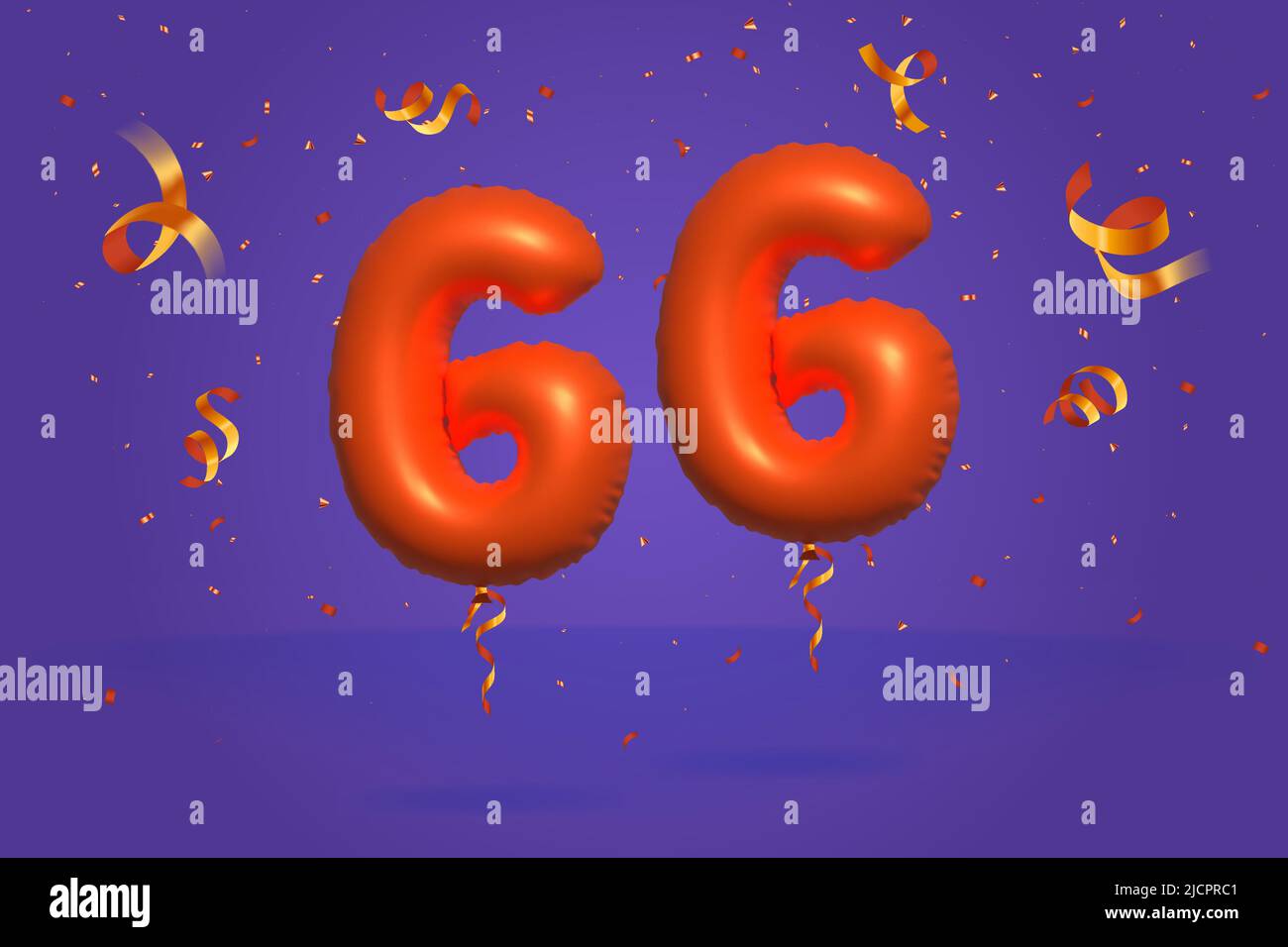 3d number 66 Sale off discount promotion made of realistic confetti ...