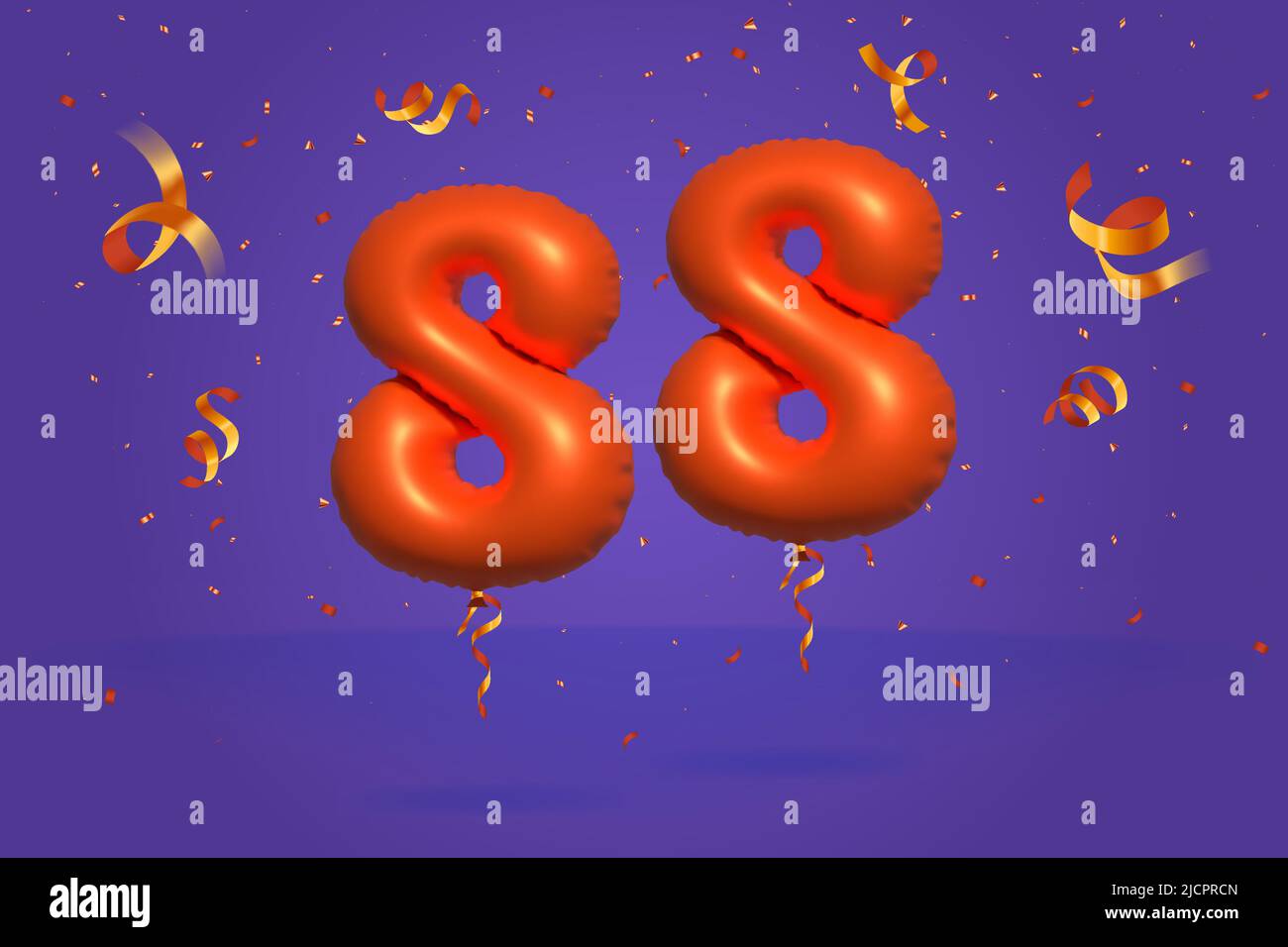 3d number 88 Sale off discount promotion made of realistic confetti ...