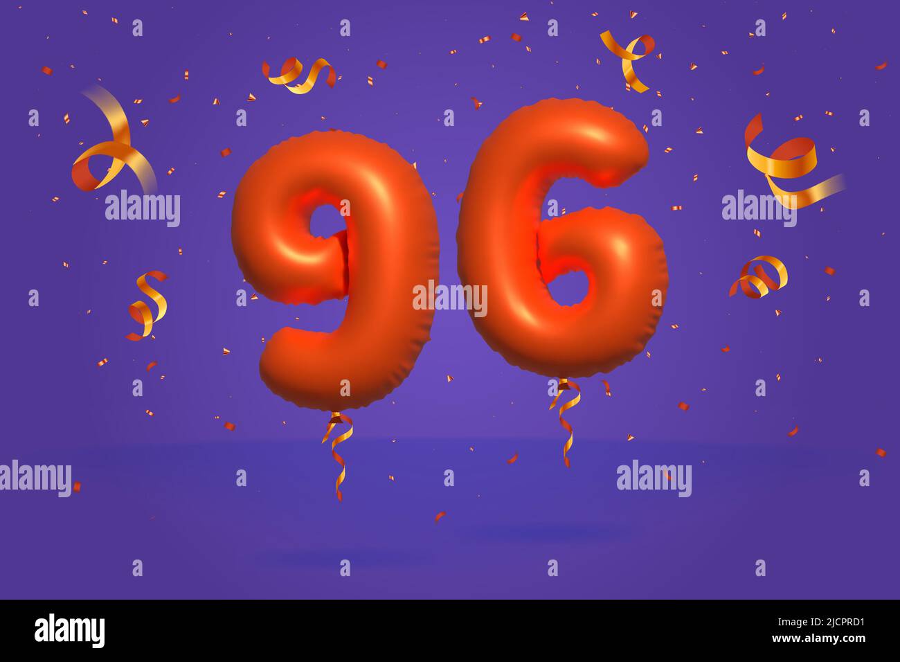3d number 96 Sale off discount promotion made of realistic confetti ...