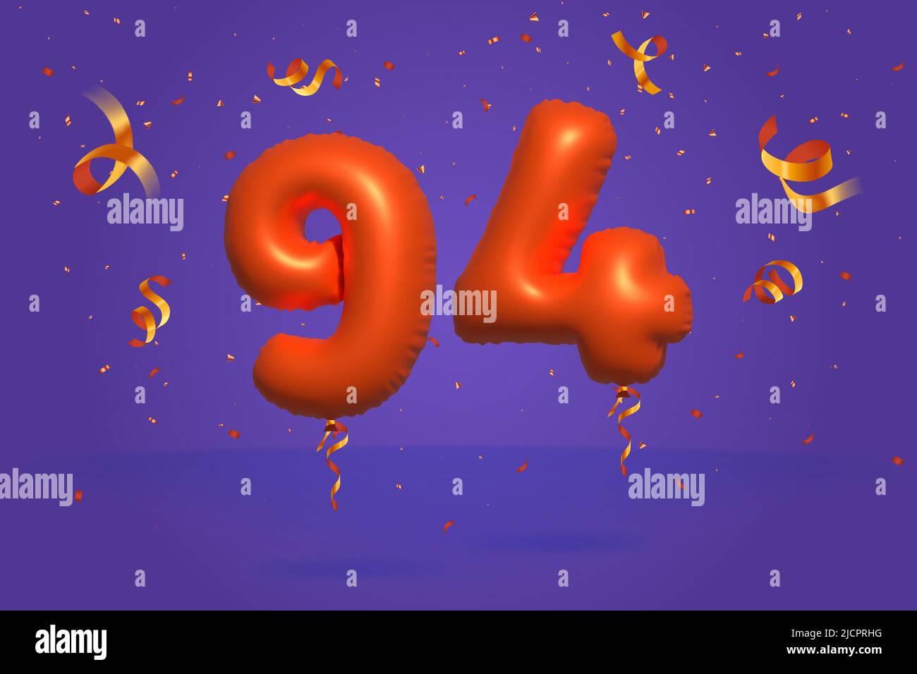 3d number 94 Sale off discount promotion made of realistic confetti ...